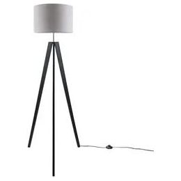Paco Home Stehlampe "Canvas uni Color", schwarz, 1, &Oslash; 44,5cm H: 156cm, Leuchten, Stehlampe Vintage Fu&szlig; LED Lampe Wohnzimmer Skandinavischer Stil E27, Stehlampe