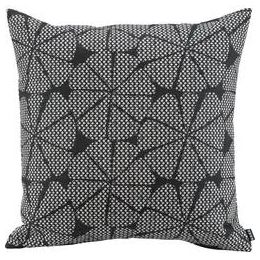 HOCK Dekokissen H.O.C.K. "Black Art", schwarz (schwarz, natur, gemustert), B:50cm H:10cm L:50cm, Baumwolle, Polyester, Dekokissen_Sitzkissen_Kissenh&uuml;llen, mit graphischem Muster, Kissenh&uuml;lle mit F&uuml;llung, 1 St&uuml;ck
