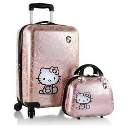 Kinderkoffer Heys "Kinderreiseset Hello Kitty ros&eacute;gold", Kinder, Gr. B/H/T: 34cm x 53cm x 24cm 31,8 l, rosa (ros&eacute;gold), Polycarbonat-Verbundwerkstoff, mehrfarbig, festlich, Koffer, Heys Kindertrolley Handgep&auml;ck-Koffer