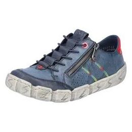 Sneaker Rieker, Damen, Gr. 37, blau (dunkelblau, rot), Leder, Lederimitat, Schuhe Sneaker, Freizeitschuh, Halbschuh, Schlupfschuh, mit bunter Ziernaht, Topseller