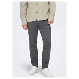 Only & Sons Chinos ONLY & SONS "ONSMARK SLIM CHECK PANTS 9887 NOOS", Herren, Gr. 28, L&auml;nge 34, schwarz, Web, Obermaterial: 64% Viskose, 31% Polyester, 5% Elasthan, kariert, schmal normal, Hosen