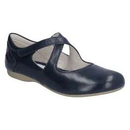 Riemchenballerina Josef Seibel "Fiona 72", Damen, Gr. 40, blau (nachtblau), Leder, Schuhe Riemchenballerina, Spangenschuh, Halbschuh, Festtagsschuh mit Klettverschluss