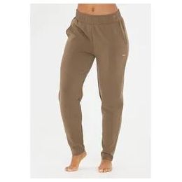 ENDURANCE ATHLECIA Sweathose ATHLECIA "Jillnana", Damen, Gr. 44, EURO-Gr&ouml;&szlig;en, bunt (goldfarben, braun), 51% Polyester, 44% Modal, 5% Elasthan, unifarben, lang, Hosen Sweathose, mit recyceltem Polyester
