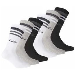 Kurzsocken Diadora "Socken 6er Pack", Herren, Gr. 39-42, bunt (schwarz, grau, wei&szlig;), Obermaterial: 80% Baumwolle CO. 18% Polyester PES. 2% Elasthan EL., Socken