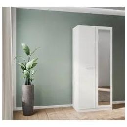 Dreht&uuml;renschrank Rauch "Kleiderschrank Schrank Garderobe Garderobenschrank Stauraumwunder MODI", wei&szlig;, B:91cm H:210cm T:54cm, Holzwerkstoff, Schr&auml;nke, Dreht&uuml;renschrank, optional mit Spiegel MADE IN GERMANY