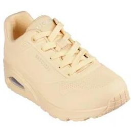 Sneaker Skechers "Street Uno - Stand on Air", Damen, Gr. 41, gelb (hellgelb), Lederimitat, Schuhe Sneaker, Freizeitschuh, Halbschuh, Schn&uuml;rschuh mit Memory Foam, Topseller