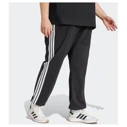 Sporthose Adidas SPORTSWEAR "ESSENTIALS 3-STREIFEN FRENCH TERRY CUFFED", Damen, Gr. 1X, N-Gr, schwarz-wei&szlig; (schwarz, wei&szlig;,), Obermaterial: 55% Baumwolle, 36% Polyester, 9% Viskose, Hosen Sporthose