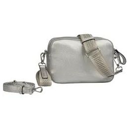 Handtasche Gabor "Silena", Damen, Gr. B/H/T: 22cm x 15cm x 7cm, silber, Polyurethan, clean, gepflegt, gepr&auml;gtes Muster, unifarben, Taschen Handtasche, hochwertig gewebte Gurtband und ein filigranes Logo