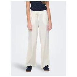 Jacqueline de Yong Schlupfhose JDY "JDYSAY LINEN HW WIDE PANT WVN NOOS", Damen, Gr. S (36), L&auml;nge 32, wei&szlig; (snow wei&szlig;), Web, Obermaterial: 55% Leinen, 45% Viskose, unifarben, loose fit lang, Hosen Schlupfhose, Sommerhose mit Leinen