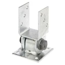 GAH Alberts Pfostentr&auml;ger ALBERTS, silber (silberfarben), B:10cm, Stahl, Bodenanker, mit beweglichem Oberteil, lichte Breite 71 mm