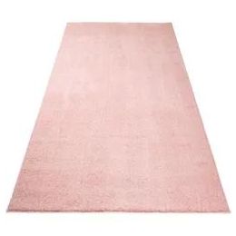 Teppich Carpet City "Softshine 2236" Gr. 11, pink, B:80cm H:14mm L:300cm, Kunstfaser, Teppiche, Teppich, L&auml;ufer, Hochflor, besonders weich, robust, Uni, Wohnzimmer