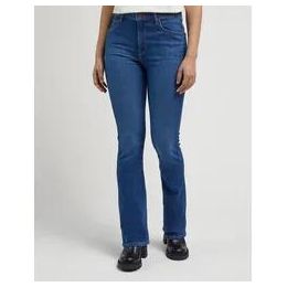 Bootcut-Jeans Lee "BREESE BOOT", Damen, Gr. 29, L&auml;nge 29, azure wave, Denim/Jeans, Obermaterial: 79% Baumwolle, 15% Lyocell, 4% Elastomultiester, 2% Elasthan, skinny fit lang, Jeans