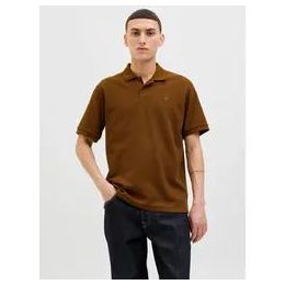 Jack & Jones Poloshirt JACK & JONES "JJEAUSTIN POLO SS NOOS", Herren, Gr. L, monks robe detail:classic, Jersey, Obermaterial: 58% Polyester, 40% Baumwolle, 2% Elasthan, unifarben, regular fit normal, ohne Ausschnitt, gerader Abschluss, Shirts, Materialmix, regular fit