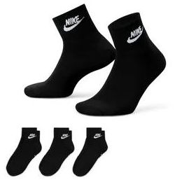 Sportsocken Nike SPORTSWEAR "U NK NSW EVERYDAY ESSENTIAL AN", Herren, Gr. M (38/41), schwarz, Obermaterial: 98% Polyester, 2% Elasthan, Socken Sportsocken, f&uuml;r vielseitige Aktivit&auml;ten, 3er-Pack, sportlicher Stil