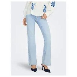 Bootcut-Jeans Only "ONLWAUW HW FLARED DNM TAI221", Damen, Gr. L, L&auml;nge 30, light blau bleached denim, Denim/Jeans, Obermaterial: 83% Baumwolle, 15% Polyester, 2% Elasthan, unifarben, Jeans