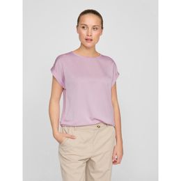 Vila Damen Kurzarmshirt &raquo;VIELLETTE S/S SATIN TOP - NOOS&laquo; Satin Optik rosa 38