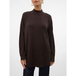 V&eacute;ro Moda Vero Moda Damen Strickpullover &raquo;VMPLAZA LS HIGHNECK LONG PULLOVER GA BOO&laquo; braun XS