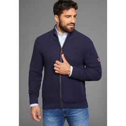 Delmao Herren DELMAO Strickjacke &raquo;Bis Gr&ouml;&szlig;e 3XL&laquo; mit Wabenstruktur blau L (52/54)