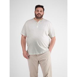 Lerros Herren Lerros Henleyshirt &raquo;Unifarbenes Serafino-Shirt in Gro&szlig;en Gr&ouml;&szlig;en&laquo; wei&szlig; 6XL