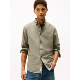 Tommy Jeans Herren Langarmhemd &raquo;TJM REGULAR OXFORD&laquo; Mit Rundhalsausschnitt, Button-down-Kragen gr&uuml;n S, N-Gr