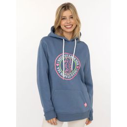 Zwillingsherz Damen Hoodie &raquo;"Seepferdchen"&laquo;, runde Stickerei, maritimer Look, Kapuze, Tasche L/XL