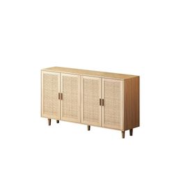 ABRIHOME 158 cm Sideboard mit Rattan Deko in Natur | Gr.: onesize