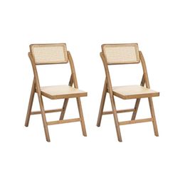 Beliani 2er-Set Esszimmerstuhl MODANE in Braun/Beige | Gr.: onesize