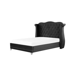 Beliani Doppelbett AYETTE in Schwarz - (W) 225 x (H) 154 x (L) 215 cm | Gr.: onesize