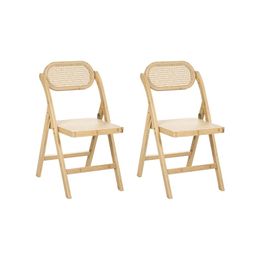Beliani 2er-Set Esszimmerstuhl ORAISON in Braun/Beige | Gr.: onesize