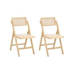 Beliani 2er-Set Esszimmerstuhl MODANE in Braun/Beige | Gr.: onesize