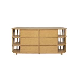 ABRIHOME Sideboard R&ouml;misches Design mit Bambus Regalen 160x40x75cm | Gr.: onesize