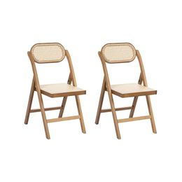 Beliani 2er-Set Esszimmerstuhl ORAISON in Braun/Beige | Gr.: onesize