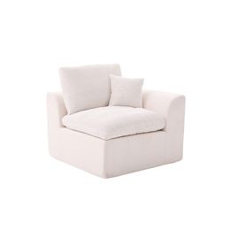 ABRIHOME Einzelsitzsofa Stoffsofa mit Kissen in Beige | Gr.: onesize