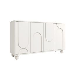 ABRIHOME Sideboard mit Stauraum und Verstellbarer Platte in Wei&szlig; | Gr.: onesize