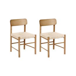 Beliani 2er-Set Esszimmerstuhl DIGNE in Braun/Beige | Gr.: onesize