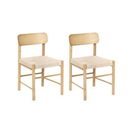 Beliani 2er-Set Esszimmerstuhl DIGNE in Braun/Beige | Gr.: onesize