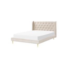 Beliani Doppelbett FORBACH in Beige/Gold - (W) 154 x (H) 106 x (L) 218 cm | Gr.: onesize