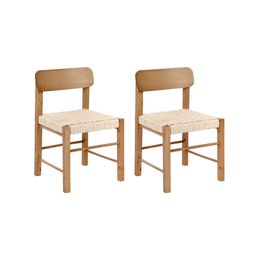 Beliani 2er-Set Esszimmerstuhl ALLOS in Braun/Beige | Gr.: onesize
