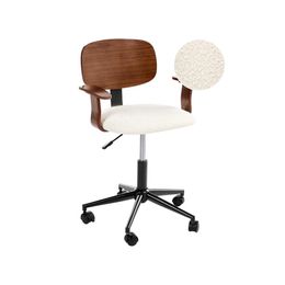 Beliani B&uuml;rostuhl GUNNISON in Braun/Wei&szlig; - (W) 63 x (H) 74 x (L) 63 cm | Gr.: onesize
