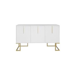 ABRIHOME 3-t&uuml;riges Sideboard mit verstellbaren Regalen in Wei&szlig; | Gr.: onesize