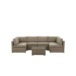 Beliani 7-tlg Lounge Set BELVEDERE in Braun | Gr.: onesize