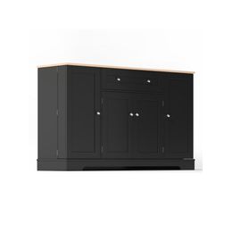ABRIHOME Multifunktions Sideboard 138 cm mit Stauraum & Kippschutz in Schwarz | Gr.: onesize