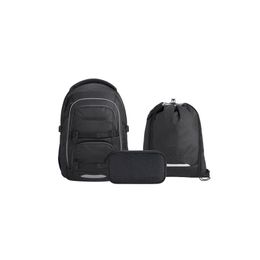 Coocazoo Schulrucksack-Set PORTER "Black Coal" 3-tlg. in Schwarz | Gr.: onesize
