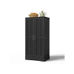 ABRIHOME K&uuml;chenschrank mit LED und 2 T&uuml;ren & Verstellbare B&ouml;den in Schwarz, 120x60x40 cm | Gr.: onesize