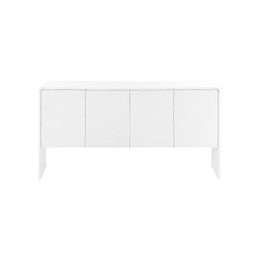 ABRIHOME Sideboard mit 4 T&uuml;ren und R&uuml;cksto&szlig;vorrichtung in Wei&szlig; | Gr.: onesize