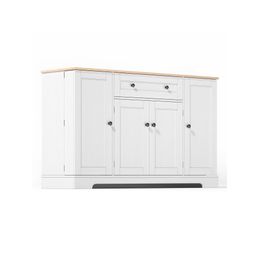 ABRIHOME Multifunktions Sideboard 138 cm mit Stauraum & Kippschutz in Nat&uuml;rlich | Gr.: onesize