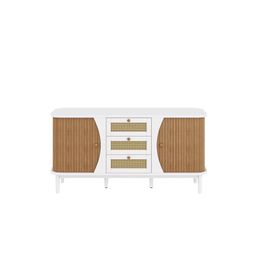 ABRIHOME Sideboard mit Schiebet&uuml;ren, verstellbaren B&ouml;den & gew&ouml;lbter Platte | Gr.: onesize