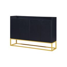 ABRIHOME 4-t&uuml;riger griffloser Buffetschrank in Schwarz | Gr.: onesize