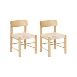 Beliani 2er-Set Esszimmerstuhl ALLOS in Braun/Beige | Gr.: onesize