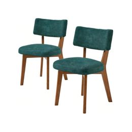 ABRIHOME Esszimmerst&uuml;hle 2er Set Mid-Century Stil in Gr&uuml;n, 54.5x47x77 cm | Gr.: onesize